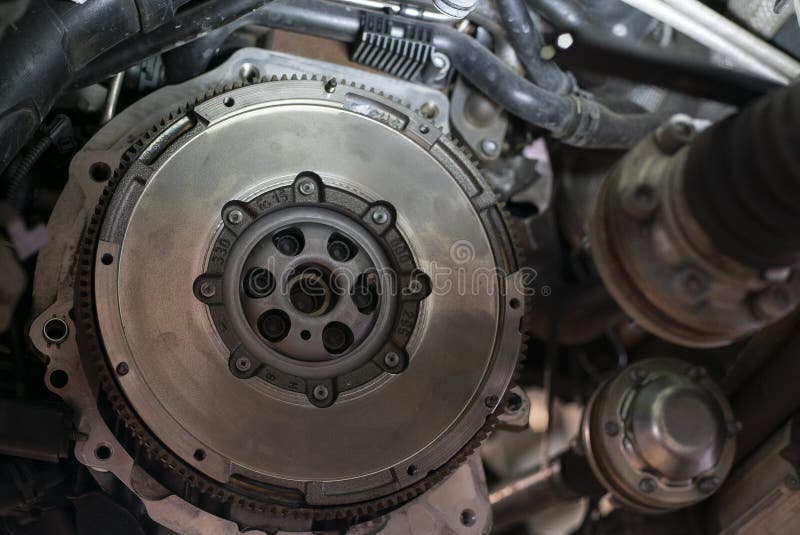 Car flywheel assembly 4 stock photo. Image of element - 218095696