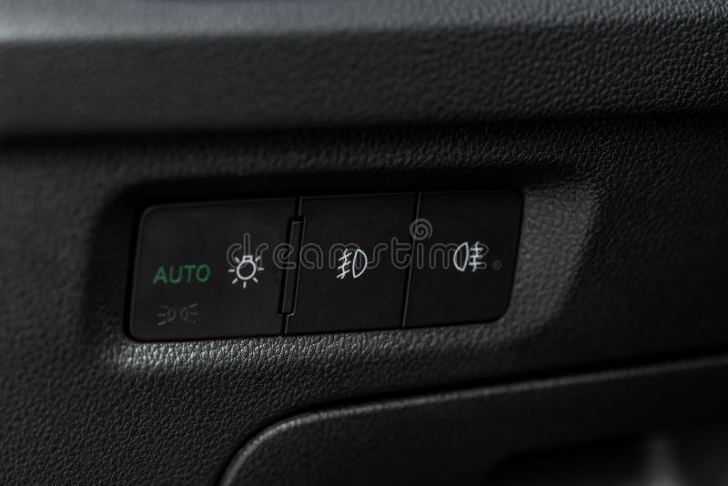 Car Fog Lights Switch Close Up. Control Switch Power Light System Stock ...