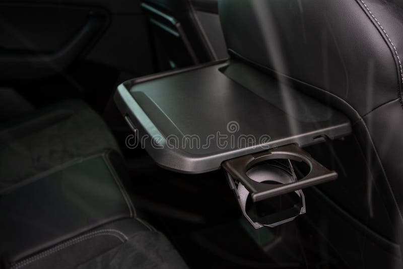 Car Folding Table Inside Modern Car Interior. Stock Photo - Image of ...