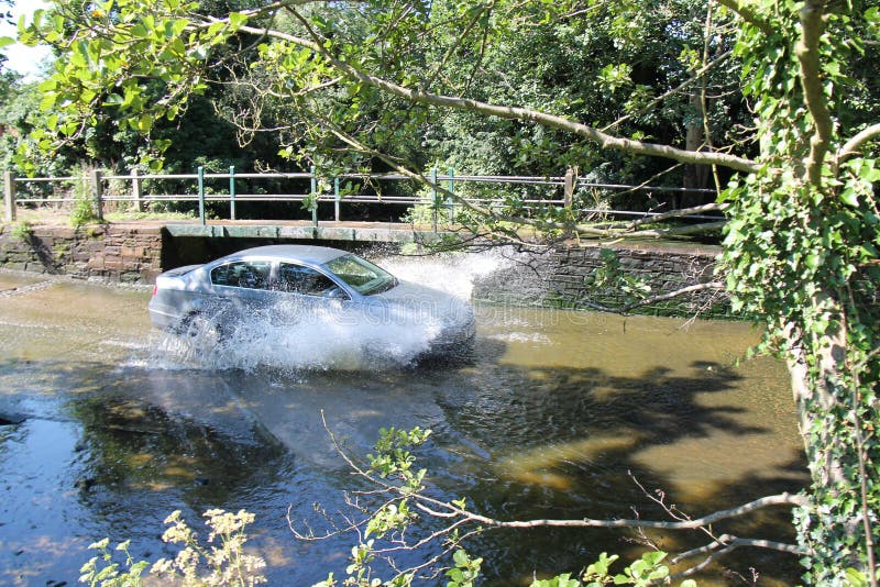 Low Water Ford Crossing on a River Stock Image - Image of path ...