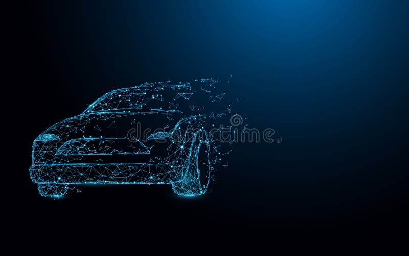 Car Form Lines, Triangles and Particle Style Design. Illustration ...