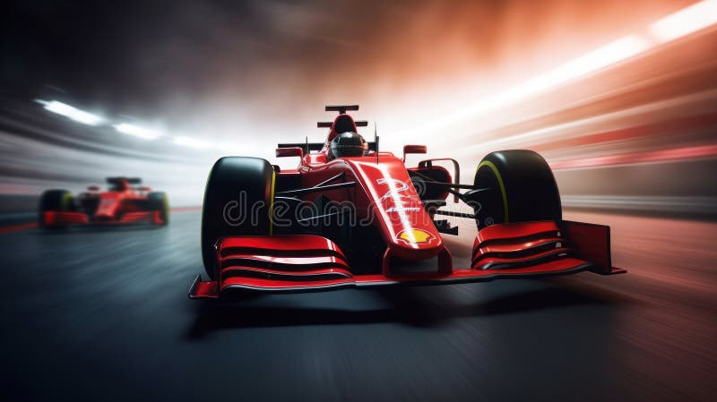 The Car Formula One Race on the Track Stock Illustration - Illustration ...