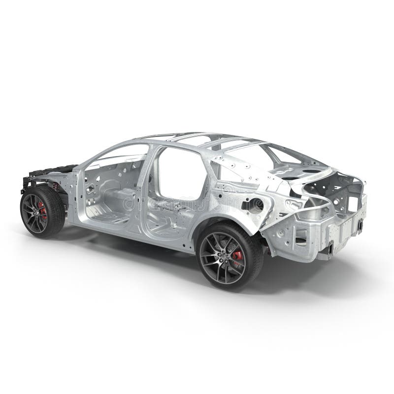 Car Frame Chassis White 3d Illustration Stock Illustrations – 570 Car ...