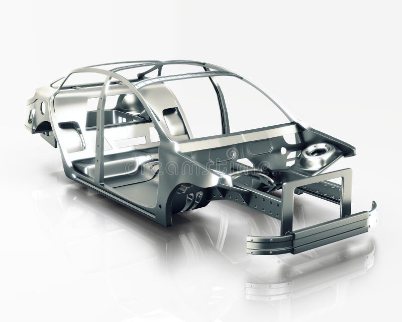 Car Frame Isolated. 3d Illustration Stock Illustration - Illustration ...
