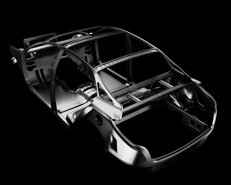 Car Frame Isolated. 3d Illustration Stock Illustration - Illustration ...