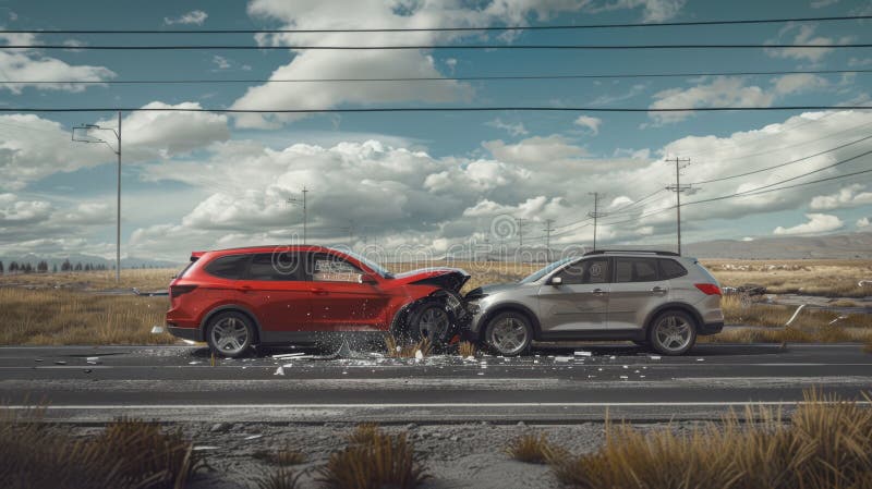 The Car Front Collision.AI Generated Image Stock Image - Image of ...