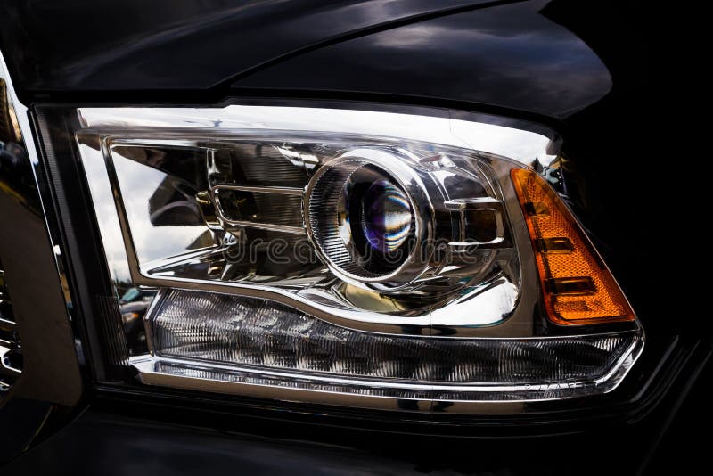 Car front light in closeup stock image. Image of close - 56681945