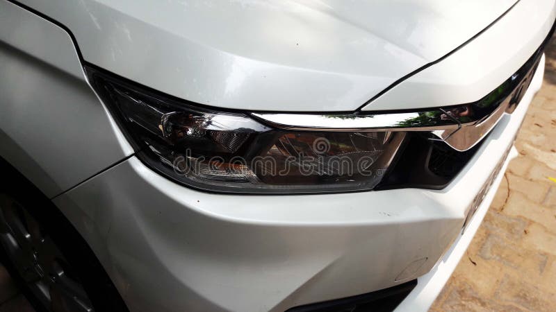 Car Front Light Side View Closeup Image Stock Photo - Image of squeegee ...