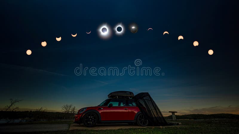 Car in Front of Lunar Eclipse at Night Stock Image - Image of astronomy ...