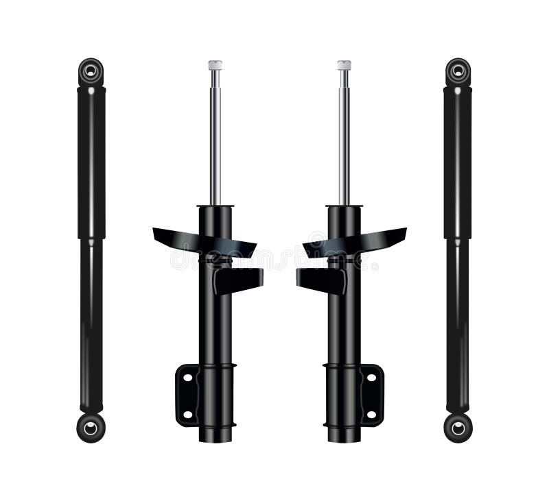 Car Front and Rear Shock Absorbers Vector Illustration Stock Vector ...