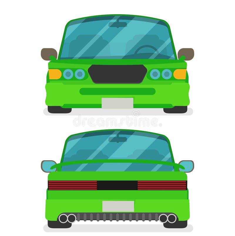 Car Front and Rear. Vector Flat Illustration Stock Vector ...