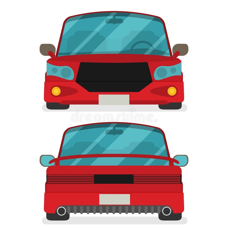 Car Front and Rear. Vector Flat Illustration Stock Vector ...