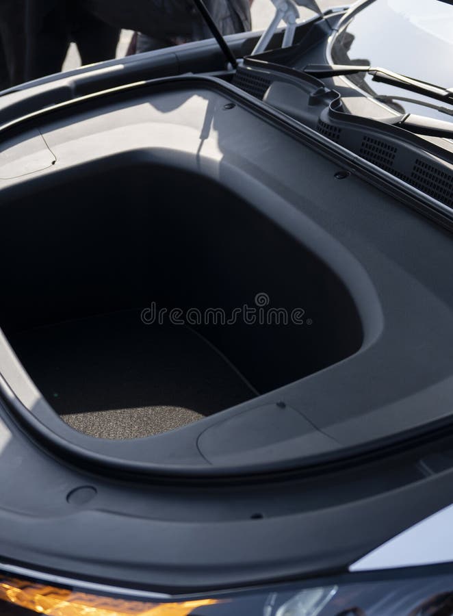 Car Front Storage Compartment for Luxury Vehicle Branding Stock Image ...