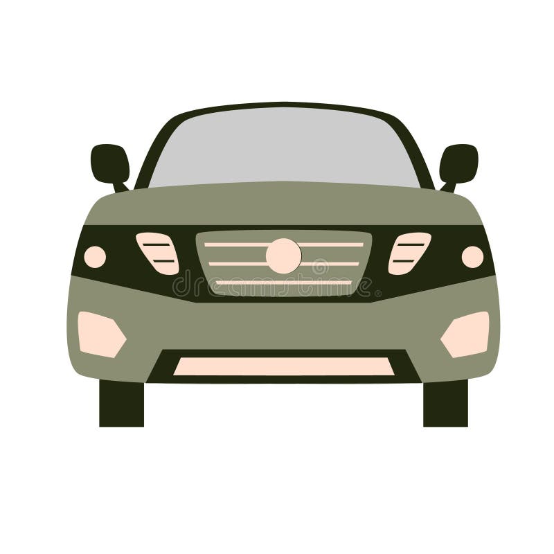 Car Front. Vector Flat Illustration. Stock Vector - Illustration of ...