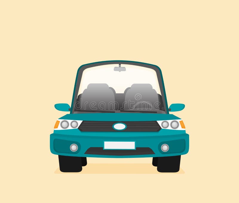 Car front view flat vector stock vector. Illustration of auto - 186217177