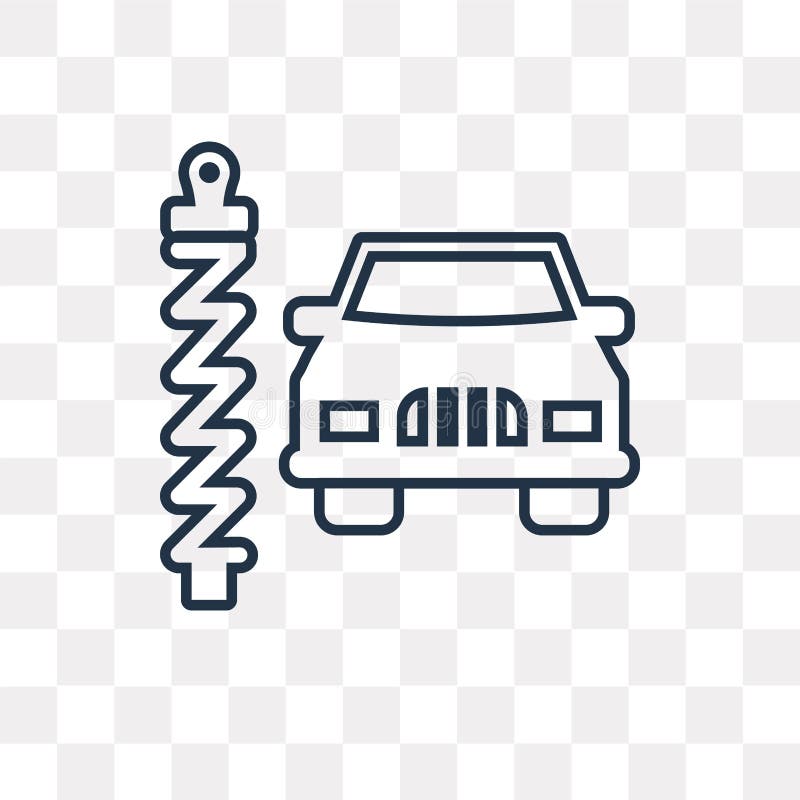 Car Front View beside a Traffic Meter Vector Icon Isolated on Tr Stock ...