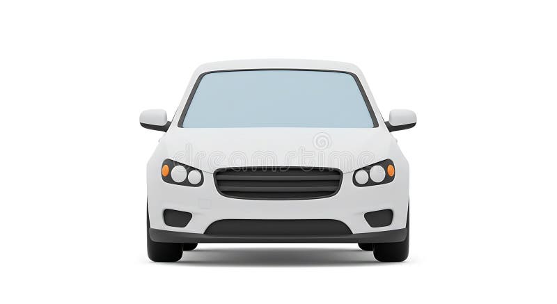 Car Front View White Isolated Background Stock Illustration ...