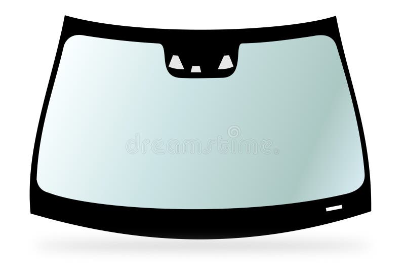 Car Front Windshield with Sensor Housing, Vector Illustration Stock ...