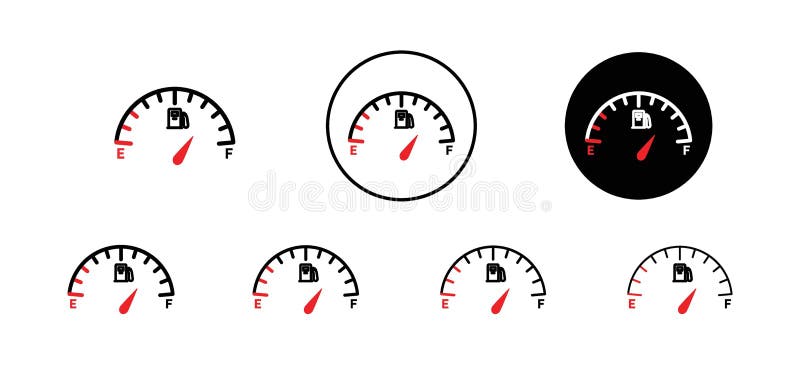 Car Fuel Indicator Icon Vector Set Collection for Web Stock Vector ...