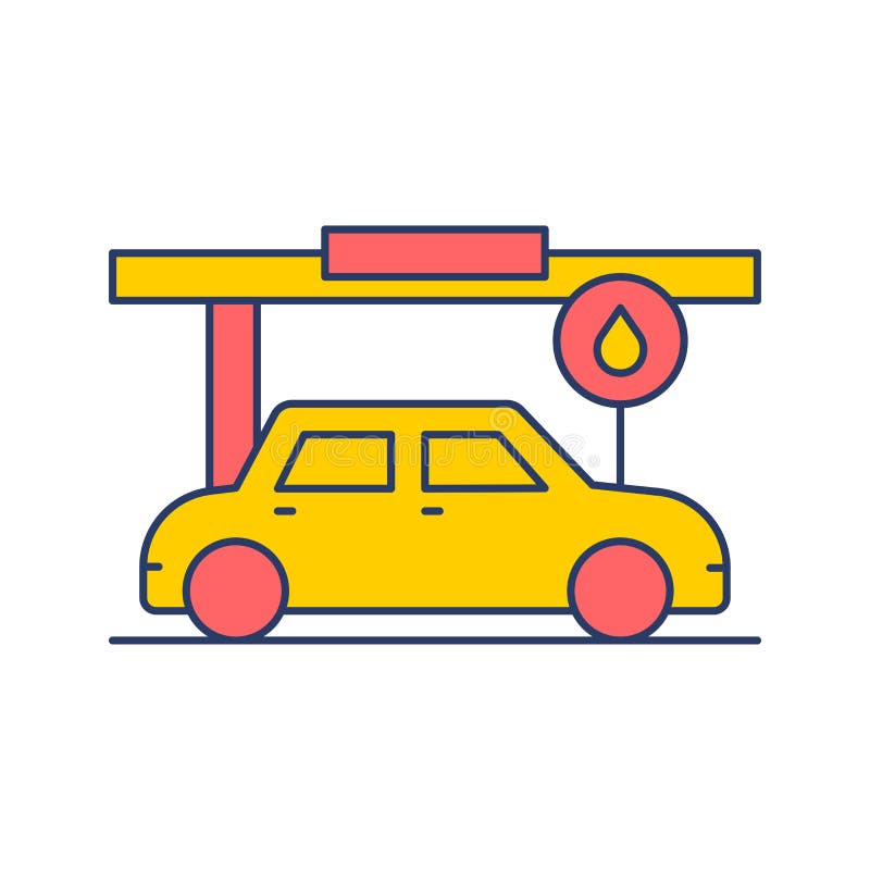 Car Fuel Station Icon Vector Stock Vector - Illustration of cable ...