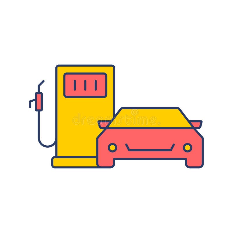 Car Fuel Station Icon Vector Stock Vector - Illustration of vehicle ...