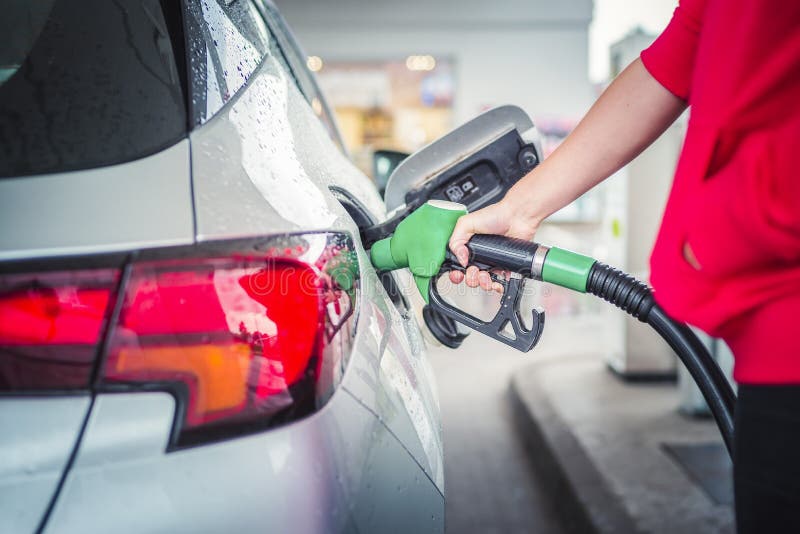 Car Fueling Petrol at Station. Stock Image - Image of benzine, fossil ...