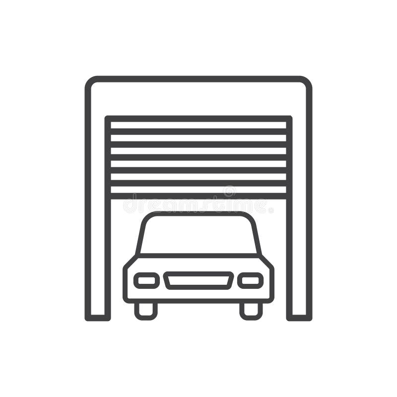 Car Garage Icon stock illustration. Illustration of house - 374418272