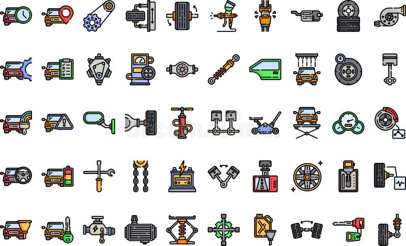 Car Garage Icons High-Quality Vector Icons Collection with Editable ...