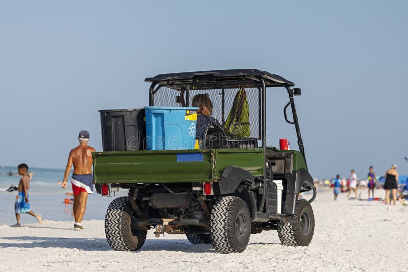 The Car for Garbage Collection from the Beach. Editorial Photo - Image ...