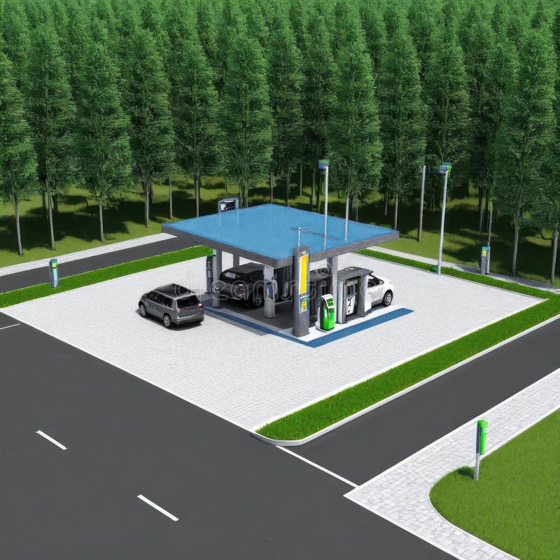 Car Gas Station Background. Layout for Design. Graphic Resource Stock ...