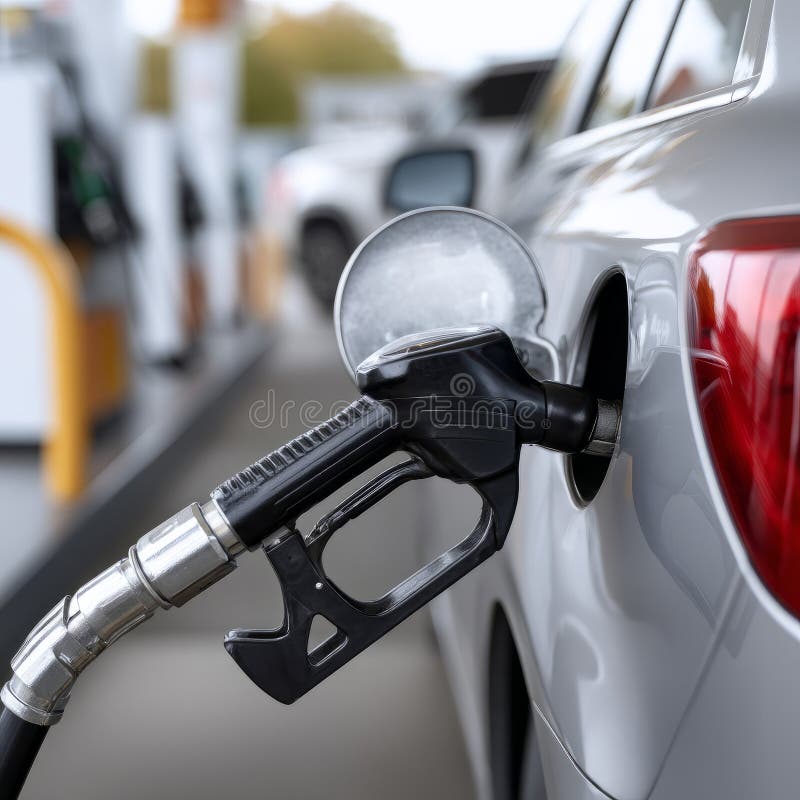 Car at Gas Station Being Refueled with Gasoline Pump. Stock Photo ...