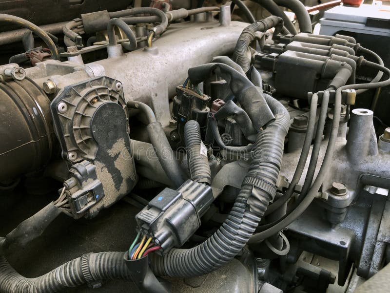 Car Gasoline Engine. Car Engine Part. Close-up Photo of an Internal ...