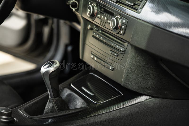 Car gear lever 3 stock image. Image of chrome, leather - 215087879