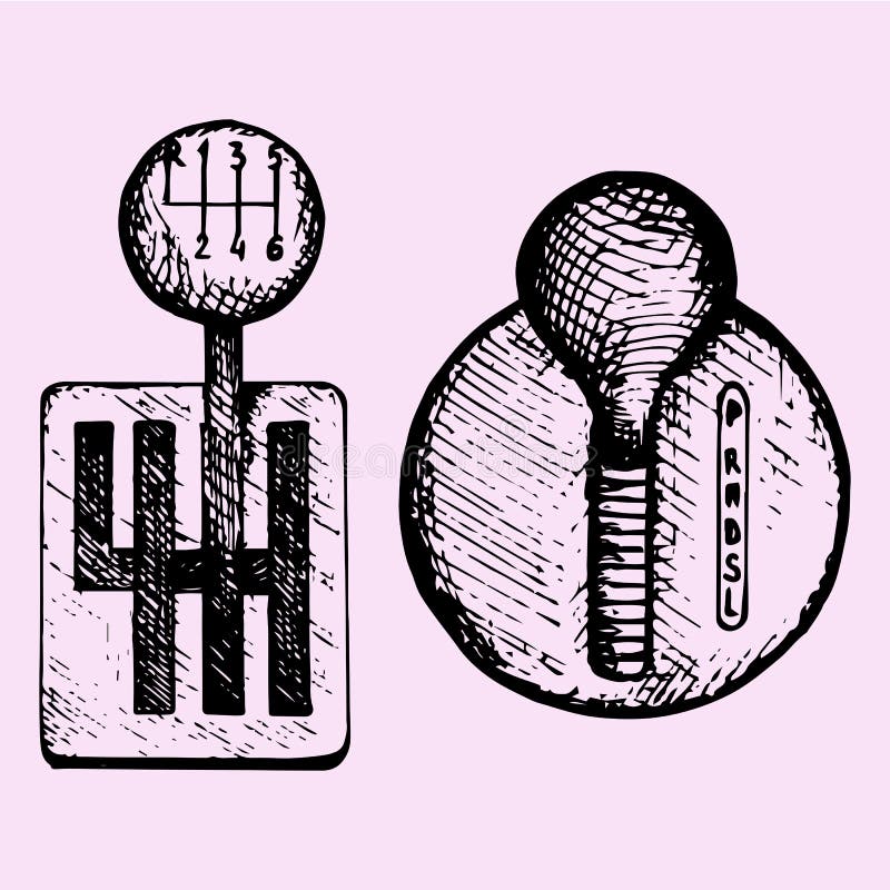 Car gear stick stock vector. Illustration of driver, numbers - 66166388