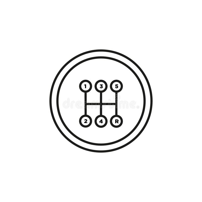Car Gearbox Icon Flat Line Symbol Set Stock Illustration - Illustration ...