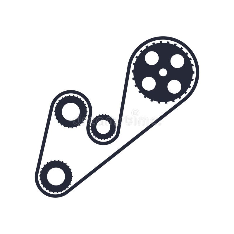 Car Gears and Chain Assembly Piece Flat Icon Stock Vector ...