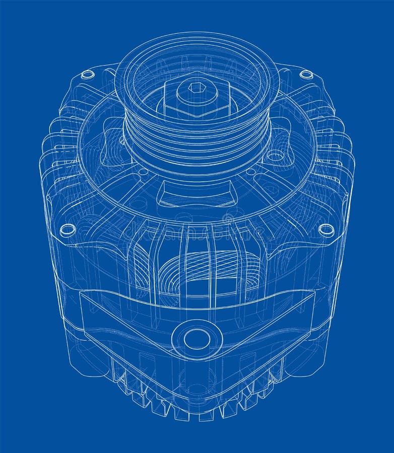 Car generator. Vector stock illustration. Illustration of auto - 258675785