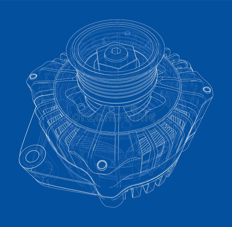 Car generator. Vector stock illustration. Illustration of motor - 259223712