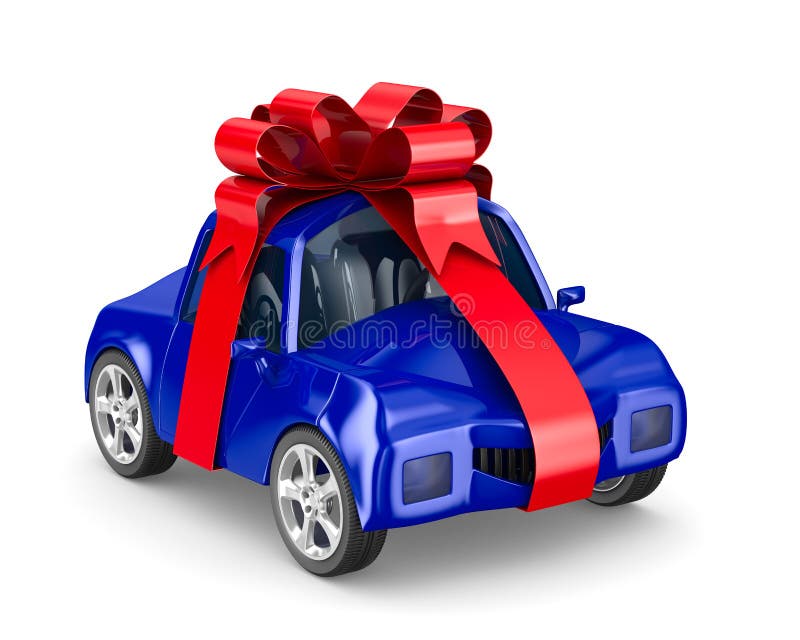 Car in gift packing stock illustration. Illustration of model - 21421535