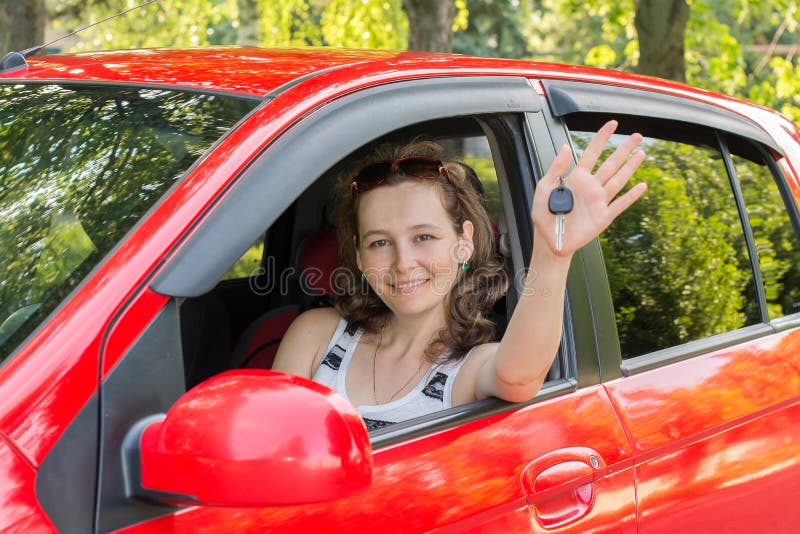 Car girl stock photo. Image of happiness, achievement - 66844222