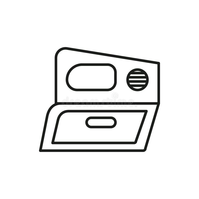 Car Glove Compartment Icon Flat Line Symbol Set Stock Image - Image of ...