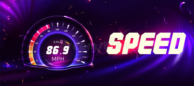 Car Glowing Speedometer for Auto Panel Stock Vector - Illustration of ...