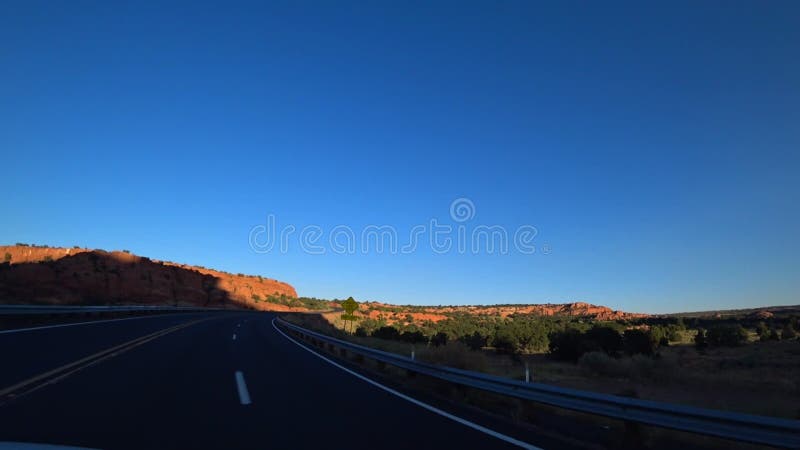The Car is Going Down a California Road. Incredible View. Road Trip ...