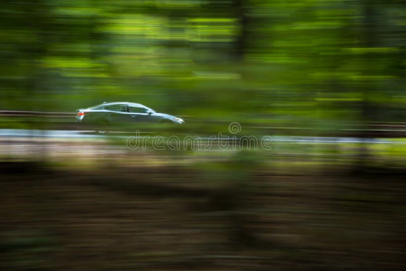 Car Going Fast on a Hughway Stock Image - Image of motion, angle: 56414917