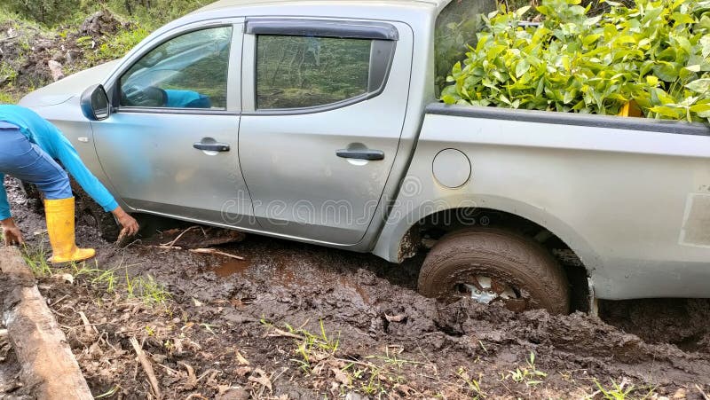 The Car Got Stuck in the Peat Soil and it Was Difficult To Get Out ...