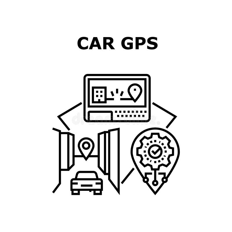Car Gps Device Vector Concept Black Illustration Stock Vector ...