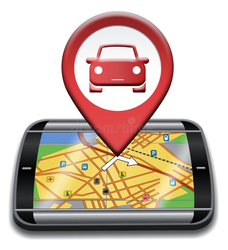 Car Gps Indicates Navigation Auto and Automobile Stock Illustration ...