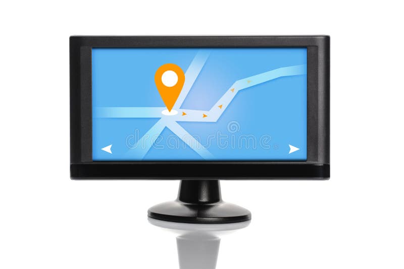Car GPS Navigation Device Isolated on White Background Stock Image ...