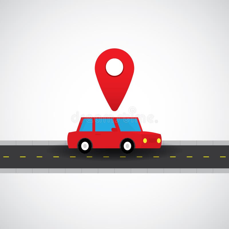 Car with gps sign stock vector. Illustration of view - 81327533