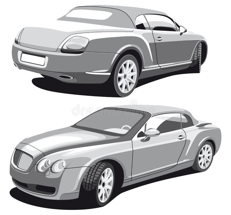 Car_grayscale de luxe illustration de vecteur. Illustration du véhicule ...